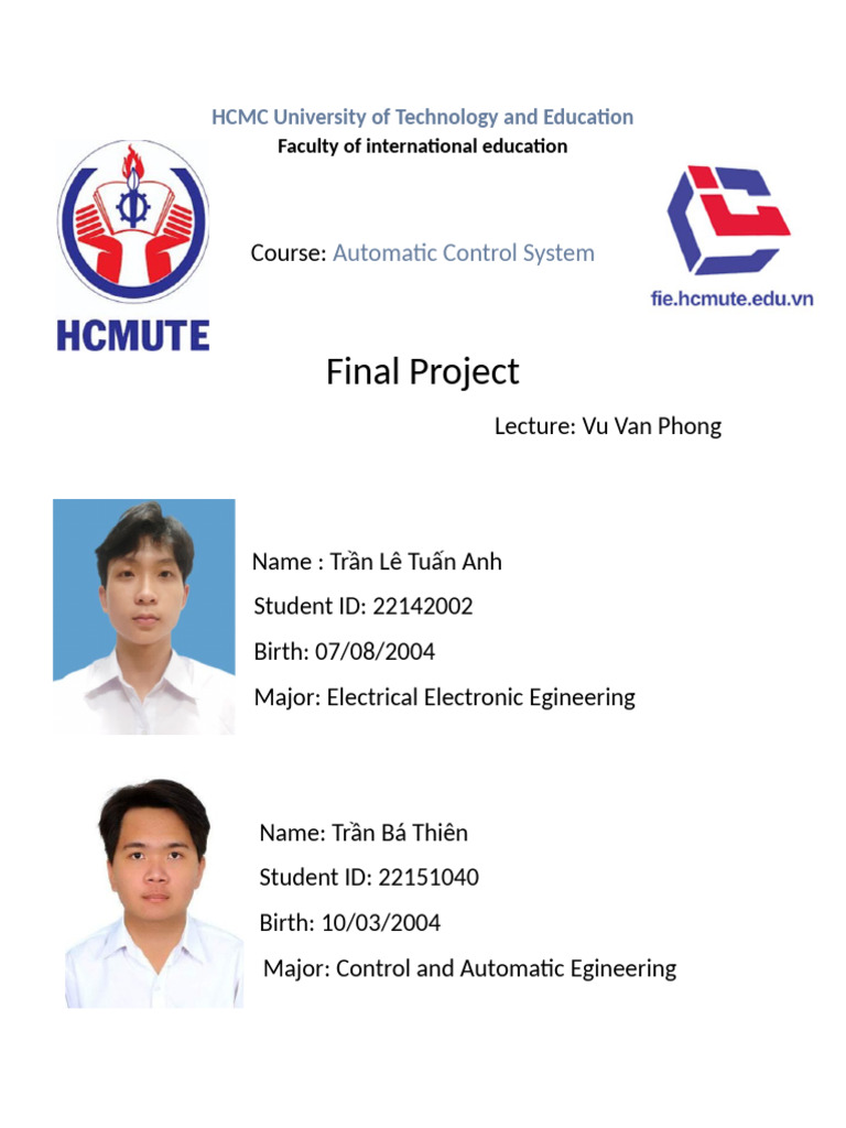 Automatic Control System - Final Project | PDF | Control Theory ...