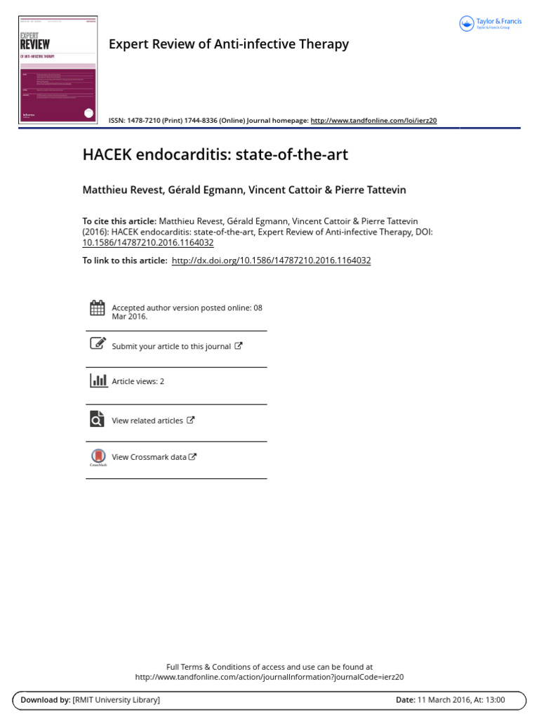 HACEK endocarditis state-of-the-art review | PDF | Infection | Medical ...