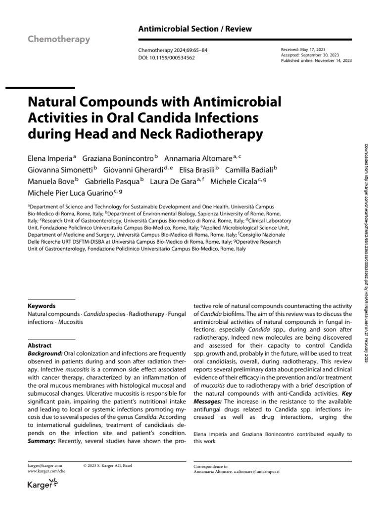 Natural Compounds With Antimicrobial Activities in Oral Candida ...