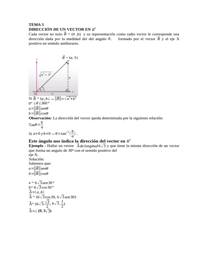 DIRECCIÓN DE UN VECTOR EN R2 y R3 FINAL | PDF | Vector Euclidiano | Álgebra