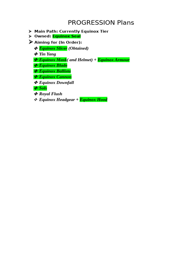 Progression Plans (Bcwo) | PDF