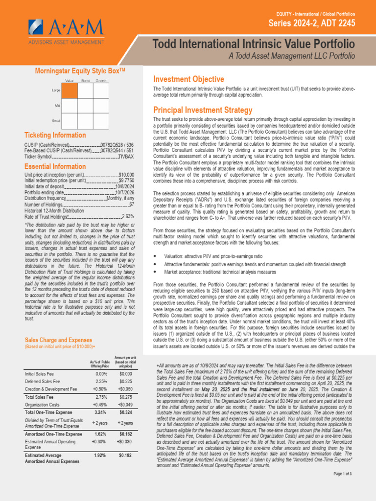 Todd International Intrinsic Value - 2024-2 | PDF | Investing ...