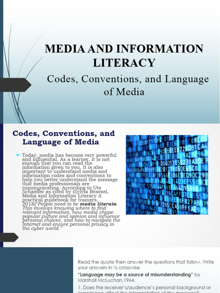 5 MIL Codes Convention and Language in Media | PDF | Information ...