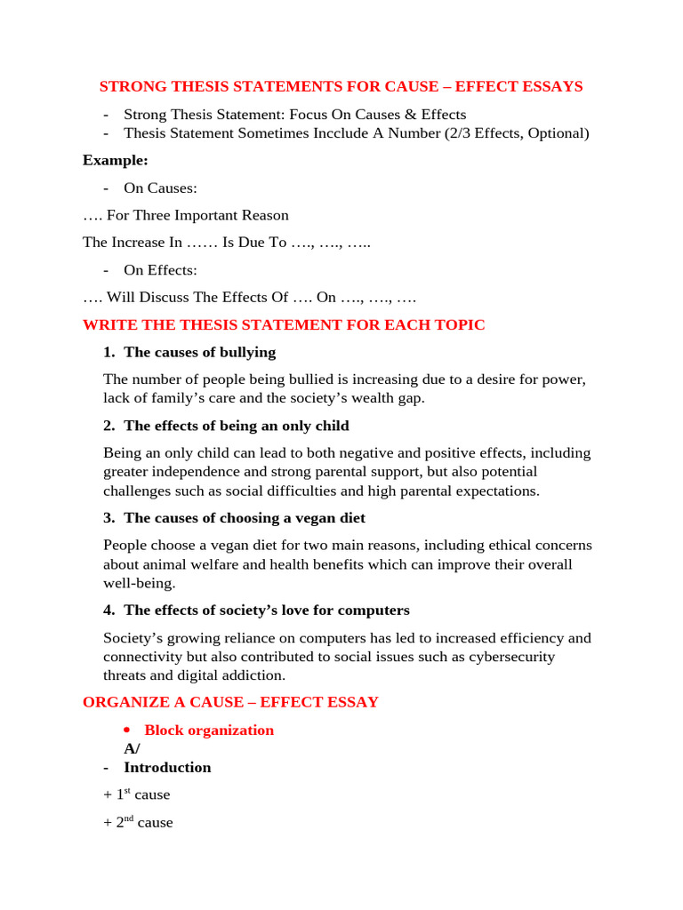 Strong Thesis Statements For Cause | PDF | Social Psychology | Psychology