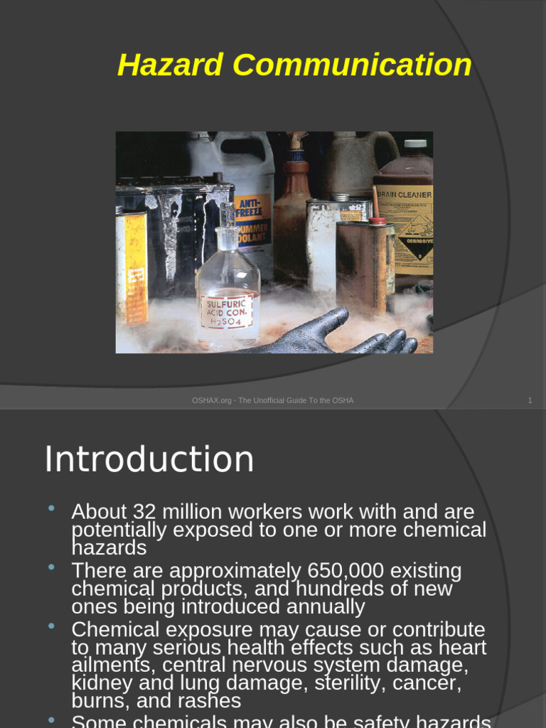 Chemical Safety and Hazard Communication | PDF | Occupational Safety And Health Administration ...