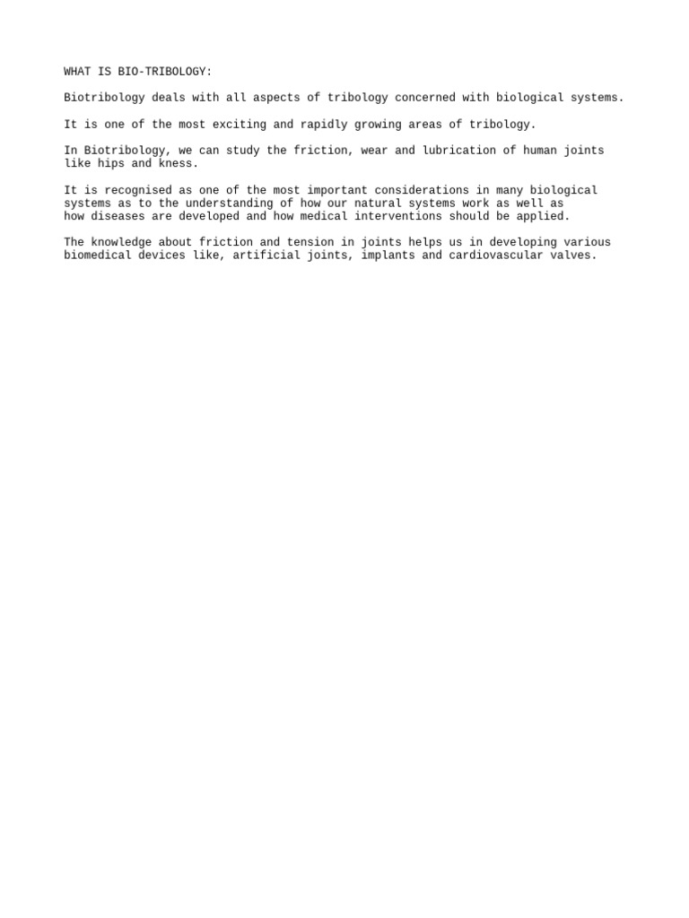 Bio Trib Ology | PDF