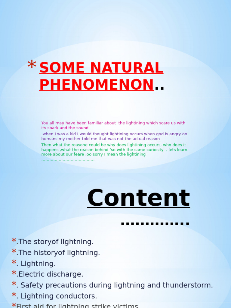Some Natural Phenomenon | PDF | Lightning | Electrical Breakdown