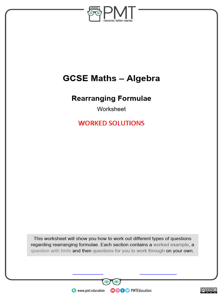 H. Rearranging Formulae Ms | PDF | Factorization | Algebra
