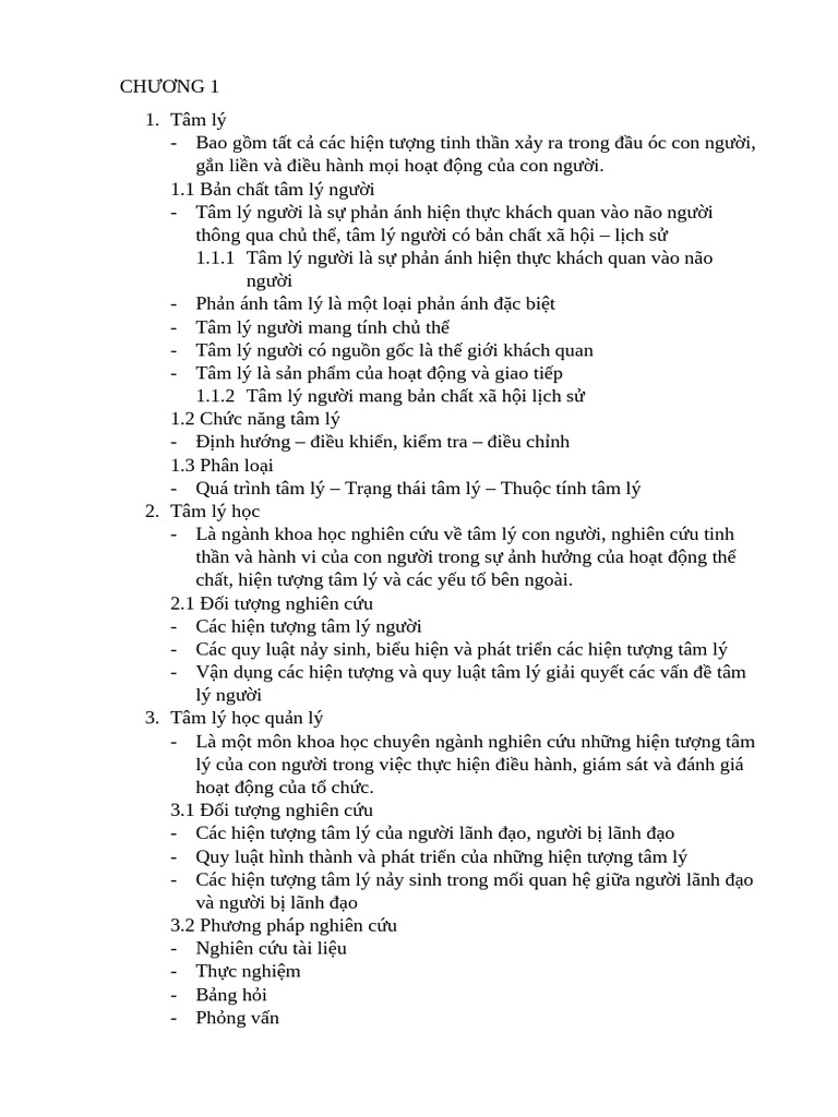 Đề cương TLH | PDF