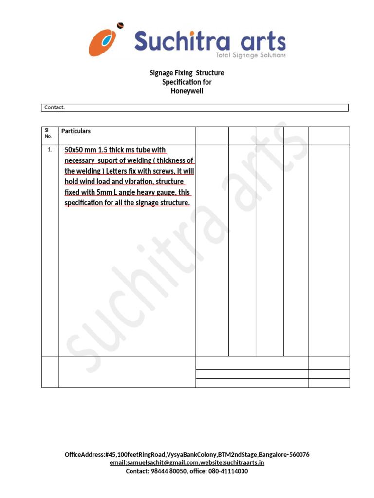 honeywell signage structure specification | PDF