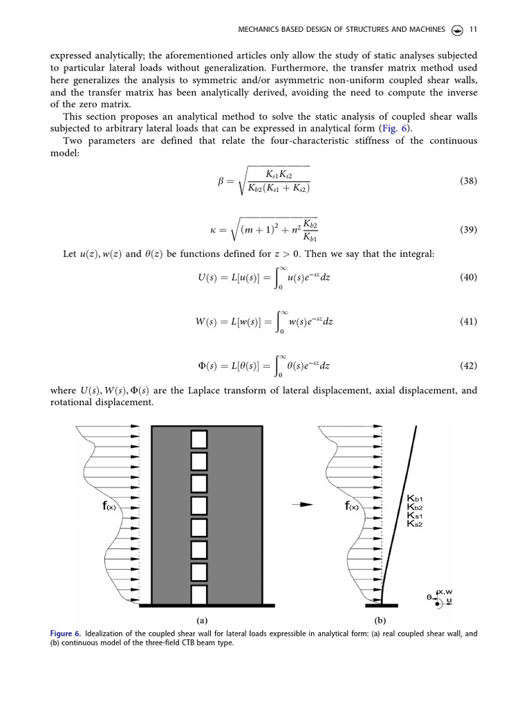 Generalized Solution For The Static Analysis of Coupled Shear Walls ...