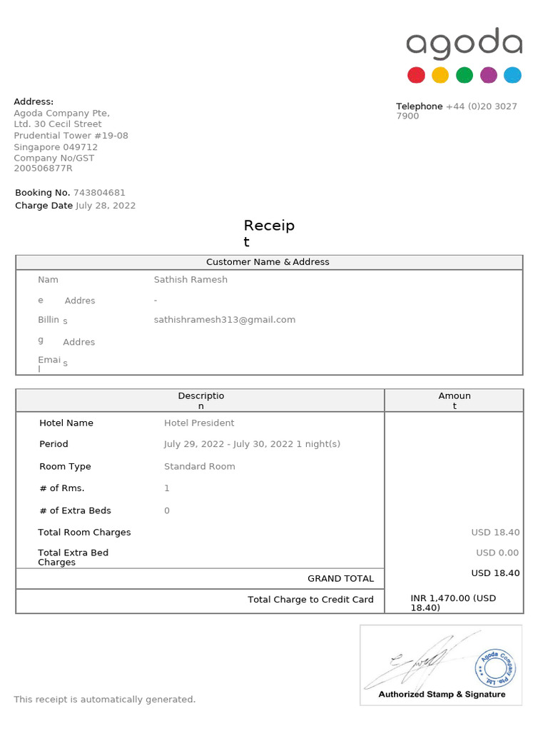 Agoda_Booking_ID_743804681_–_RECEIPT_enclosed | PDF