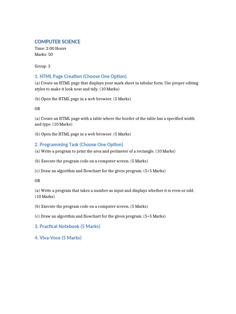 Computer Science Practical Paper (1) | PDF