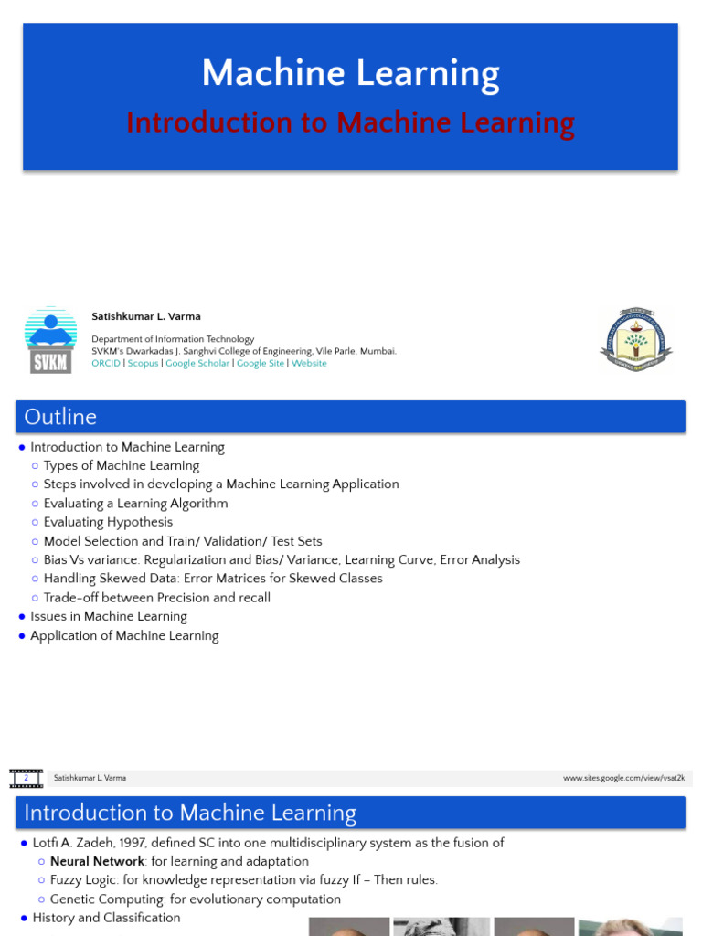 Vsat2k - ML - Ch1 Introduction To Machine Learning - Jan 2025 | PDF | Machine Learning ...