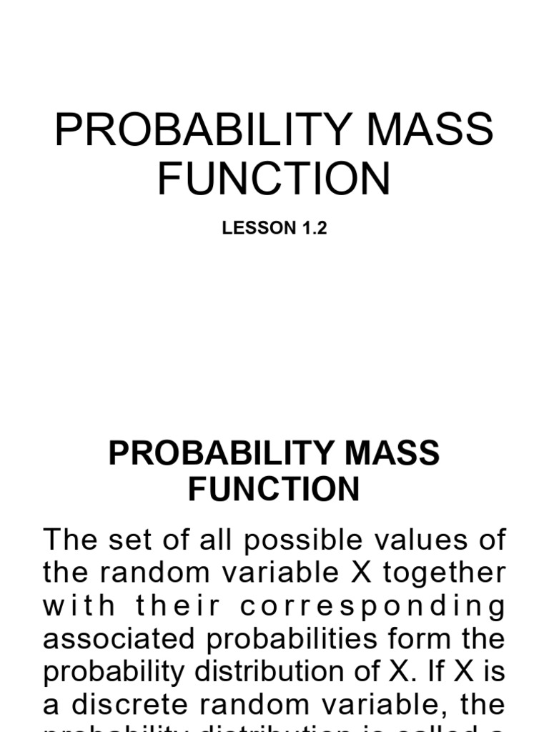 Probability-Mass-Function | PDF | Probability Distribution | Random Variable