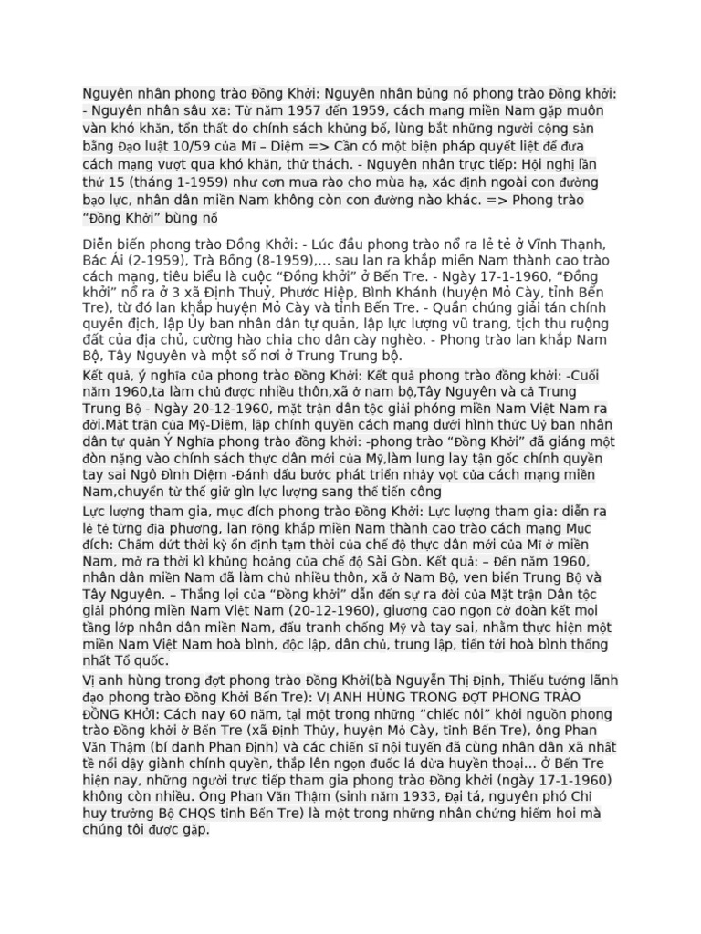 Nguyên Nhân Phong Trào Đ NG KH I | PDF