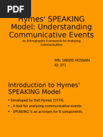 Hymes' SPEAKING Model Explained | PDF | Sociolinguistics | Communication
