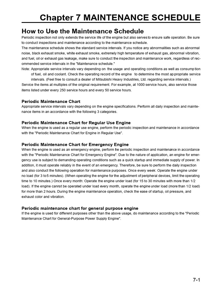 Engine Maintenance Schedule Guide | PDF | Belt (Mechanical) | Valve