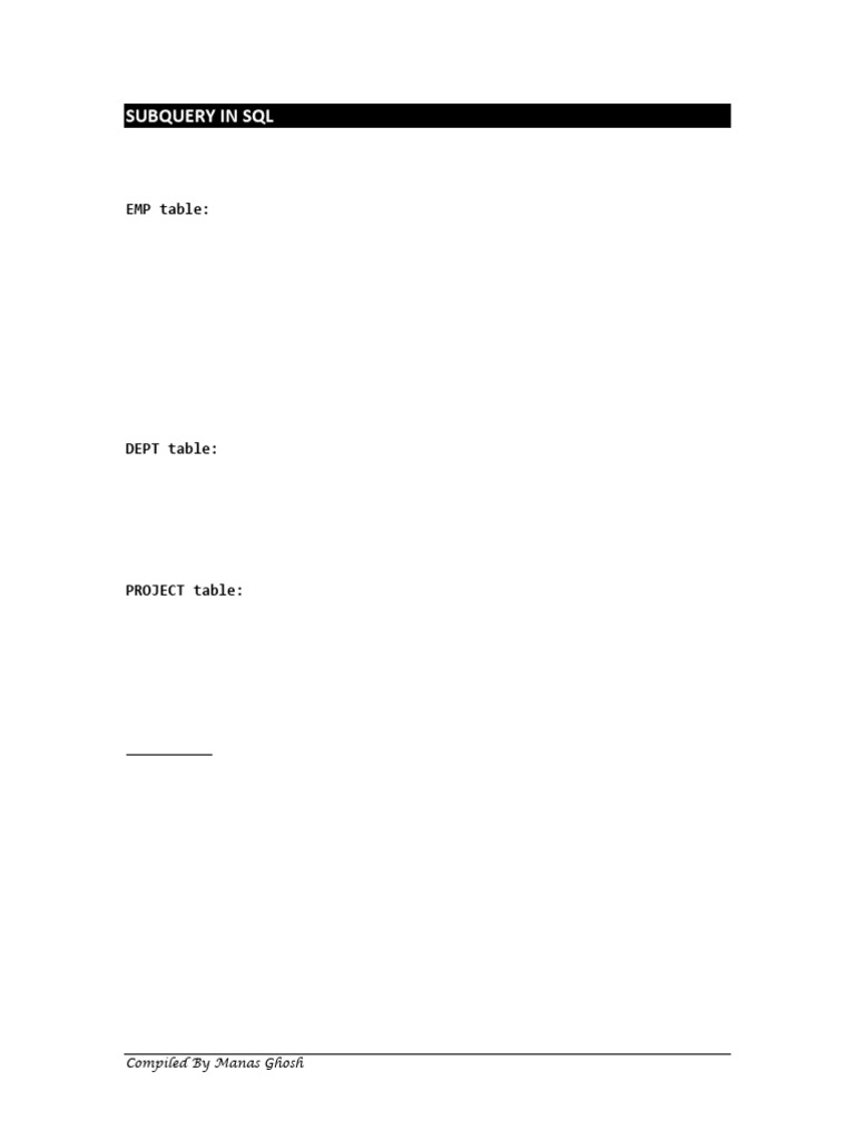 Understanding SQL Subqueries | PDF | Data Management | Databases