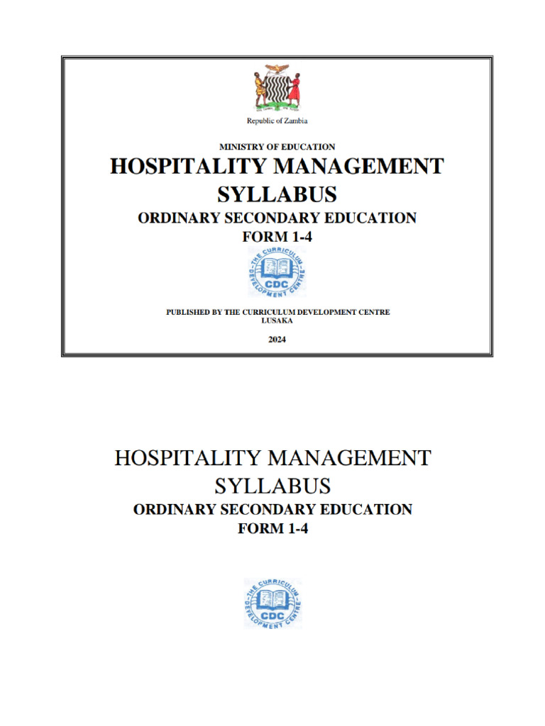 HOSPITALITY MANAGEMENT SYLLABUS | PDF