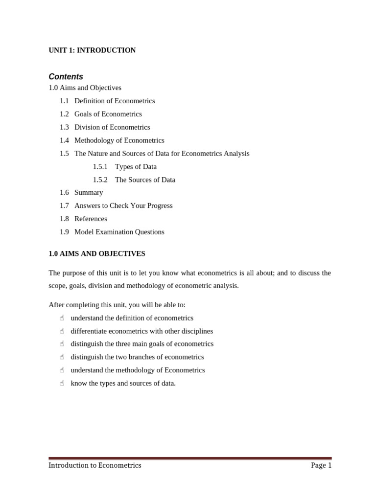 Econometrics Module Pdf Econometrics Statistics