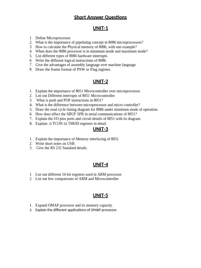 MPMC Important Questions Final | PDF | Central Processing Unit | Microprocessor