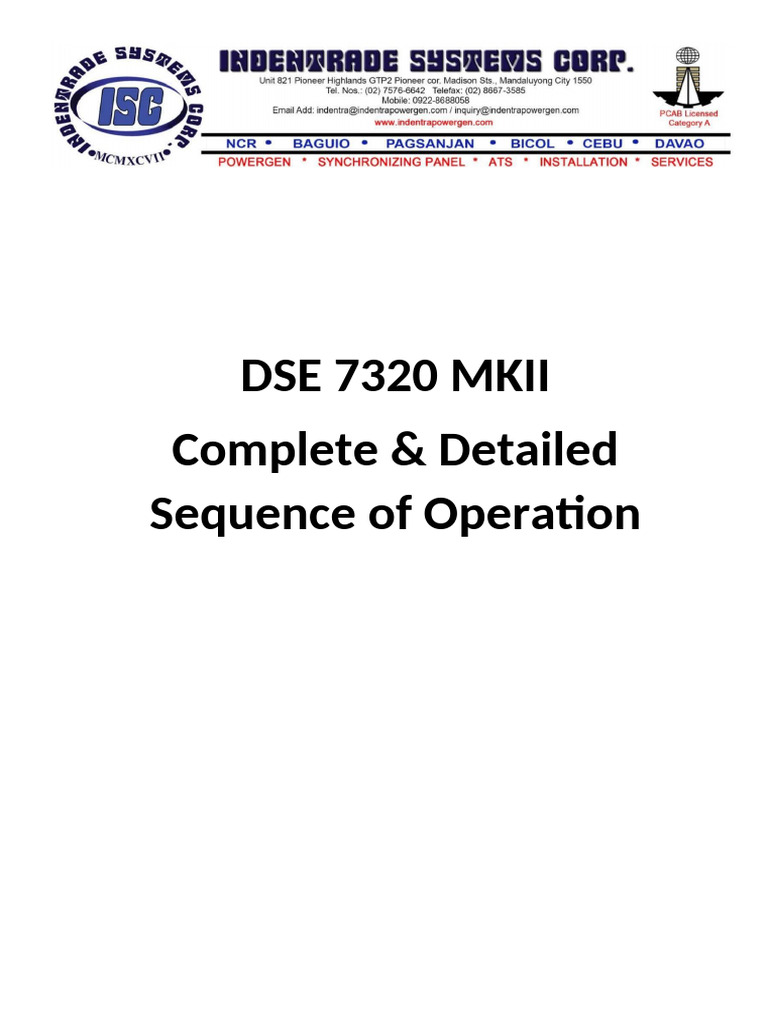 DSE 7320 MKII Operation Guide | PDF | Mains Electricity | Battery Charger