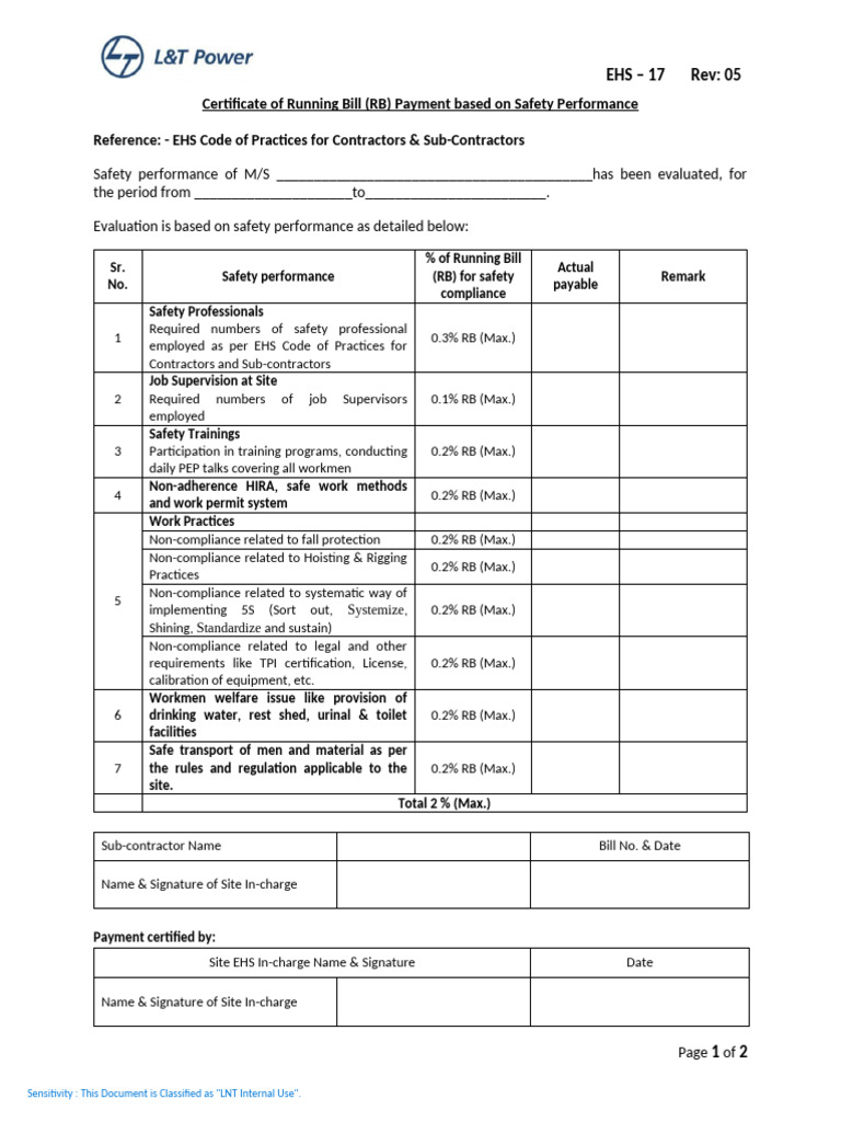 Anex - 1 RB Bill Format - Editable | PDF | Regulatory Compliance