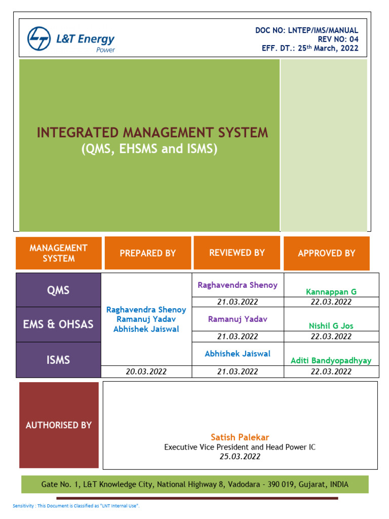 IMS Manual Overview and Updates | PDF | Risk | Information Security