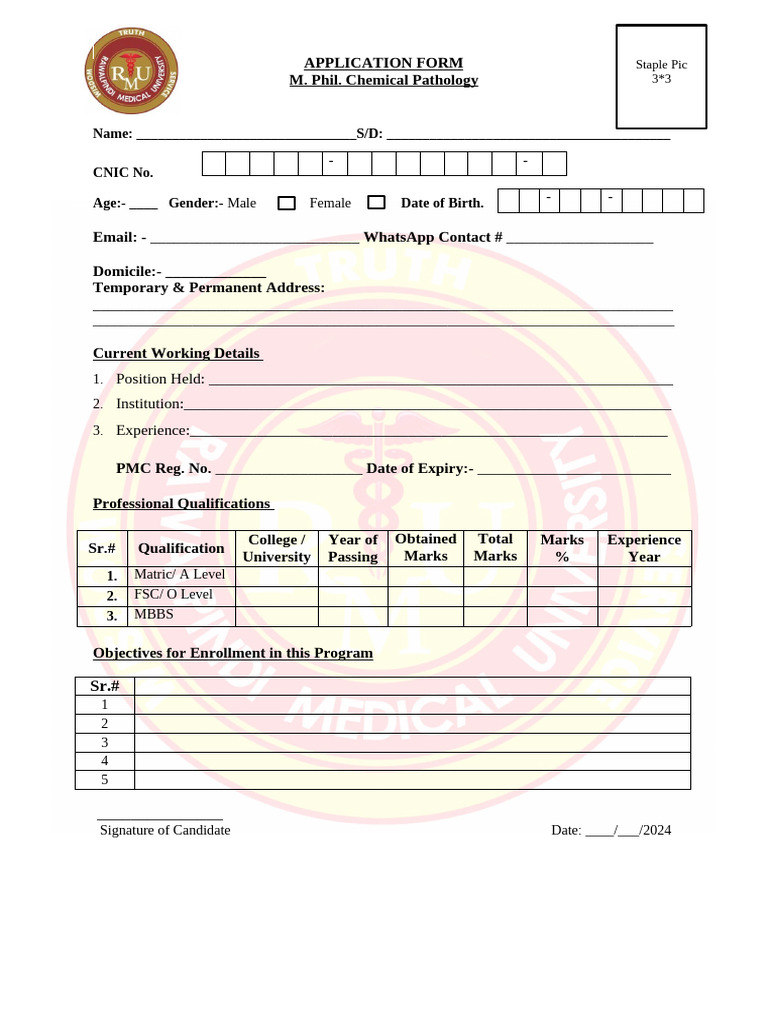 M. Phil. Chemical Pathology | PDF
