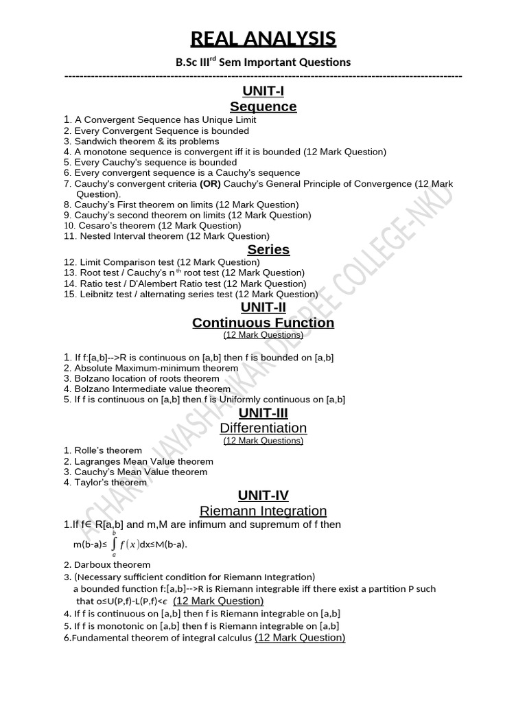 B.SC Maths IIIrd Sem | PDF