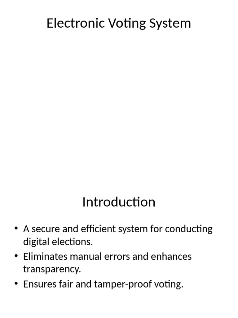 Secure Electronic Voting System Overview | PDF