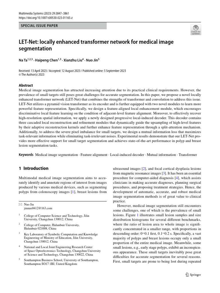 LET NET Semantic Segmentation | PDF | Image Segmentation | Applied Mathematics