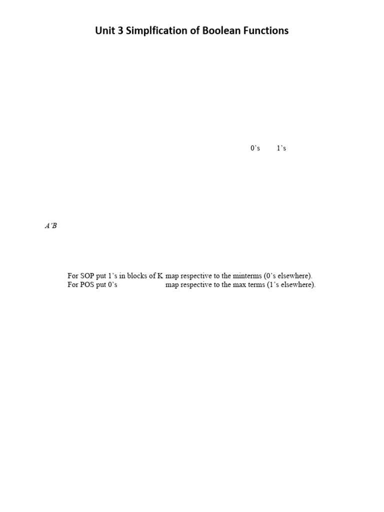 Unit 3 Simplification of Boolean Algebra | PDF | Applied Mathematics | Theoretical Computer Science