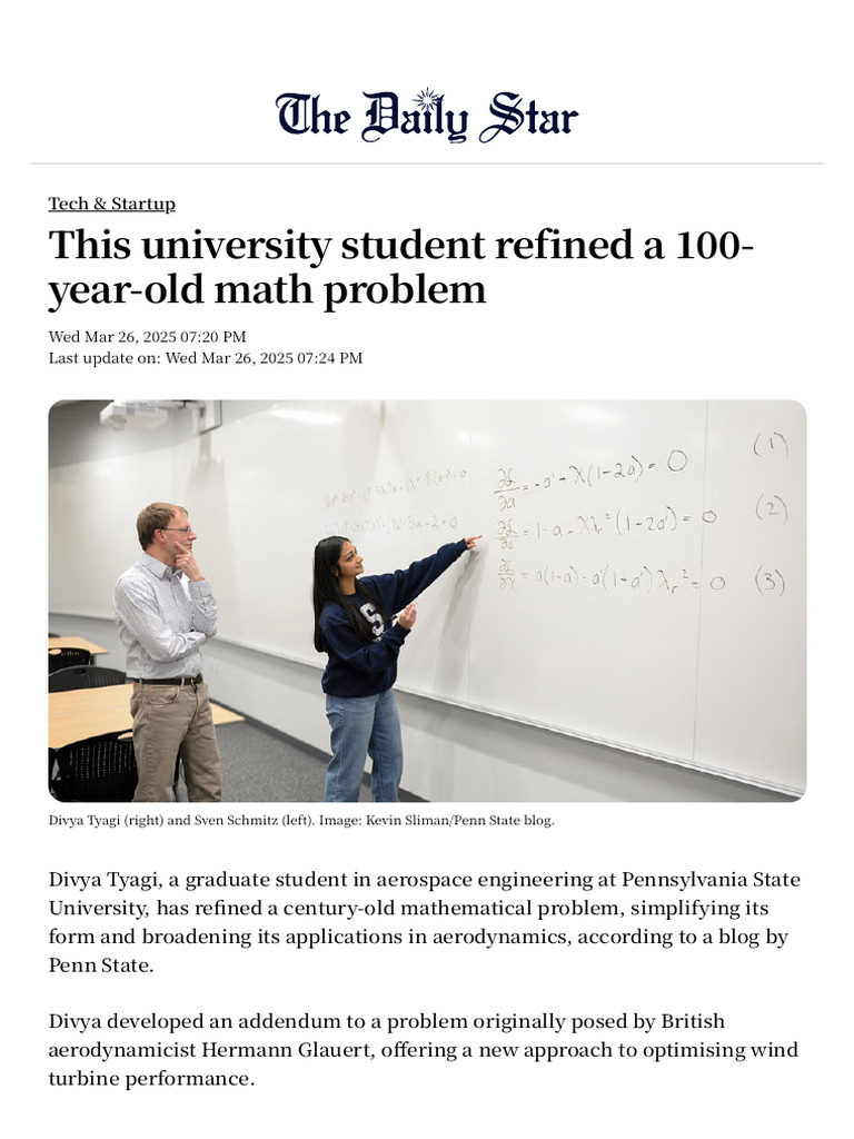 This University Student Refined A 100-Year-Old Math Problem | PDF