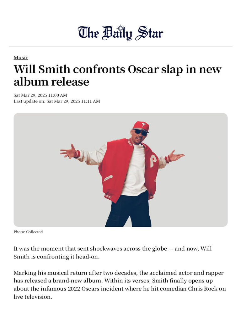 Will Smith Confronts Oscar Slap in New Album Release | PDF