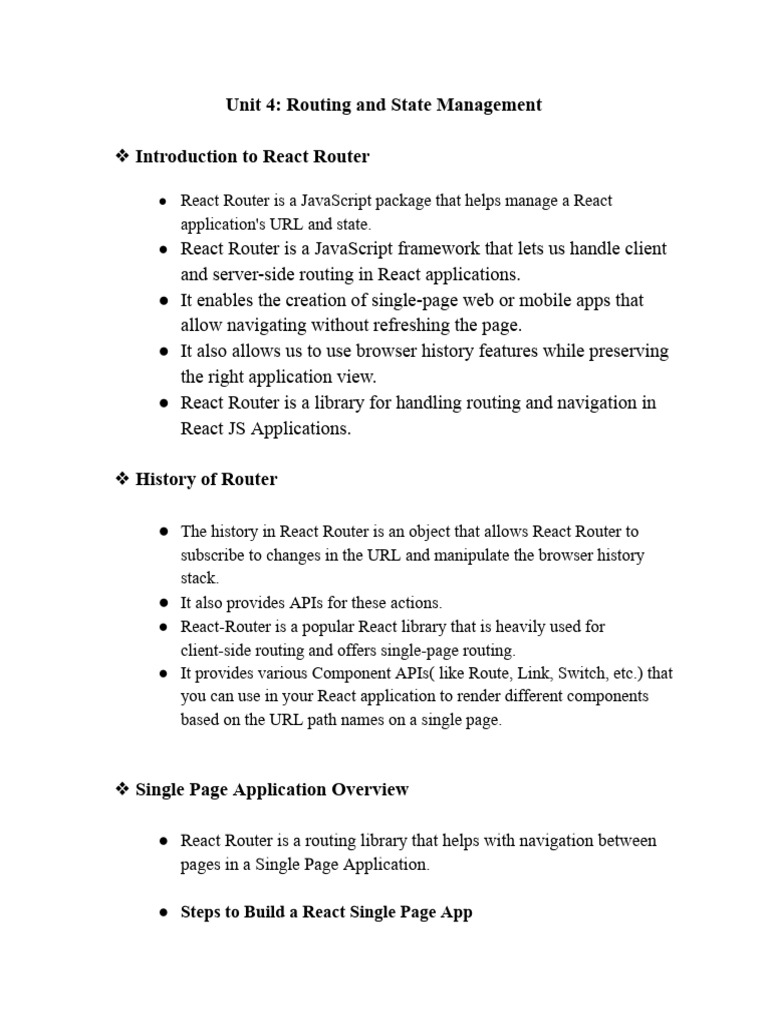 Unit 4_ Routing and State Management | PDF | Computing | Computer Programming