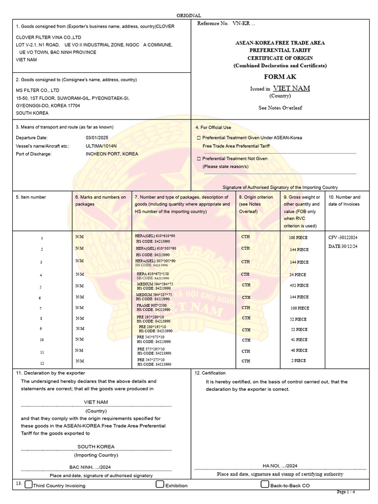 FORM MẪU DRAFT AK CLOVER MJHAN2412165 14 DEC | PDF | International ...