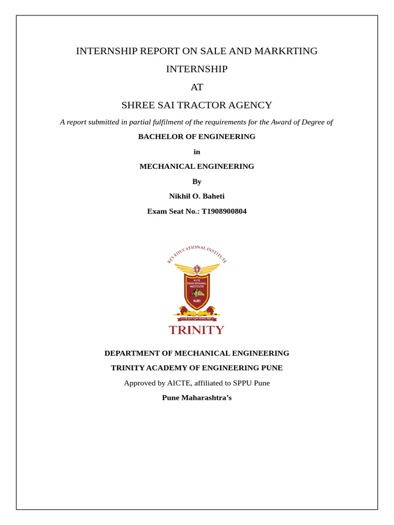 Internship Report On Sale and Markrting | PDF