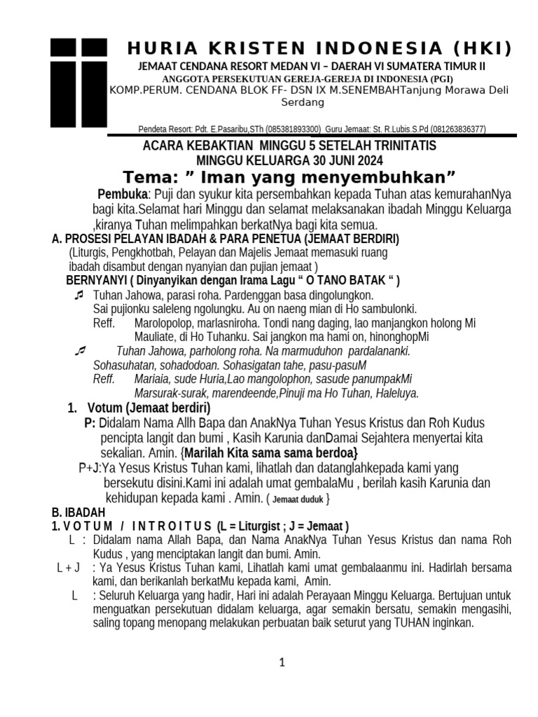 Acara Minggu Pagi 30 Juni 2024 | PDF