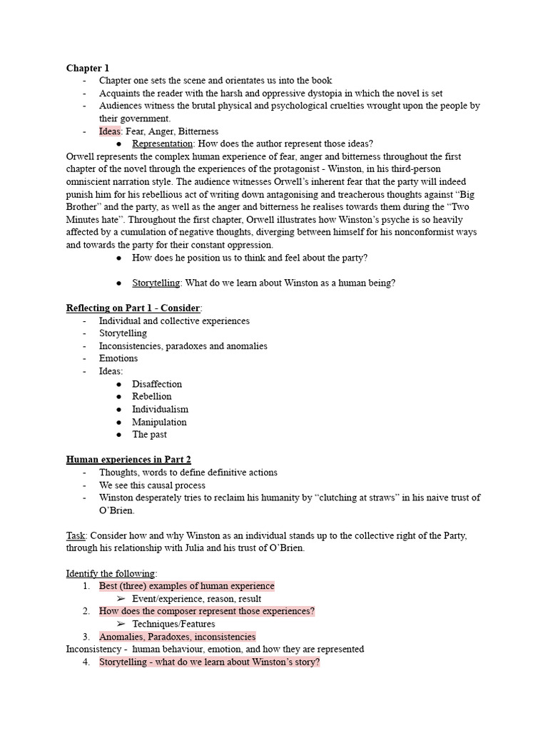 1984 - Chapter notes | PDF