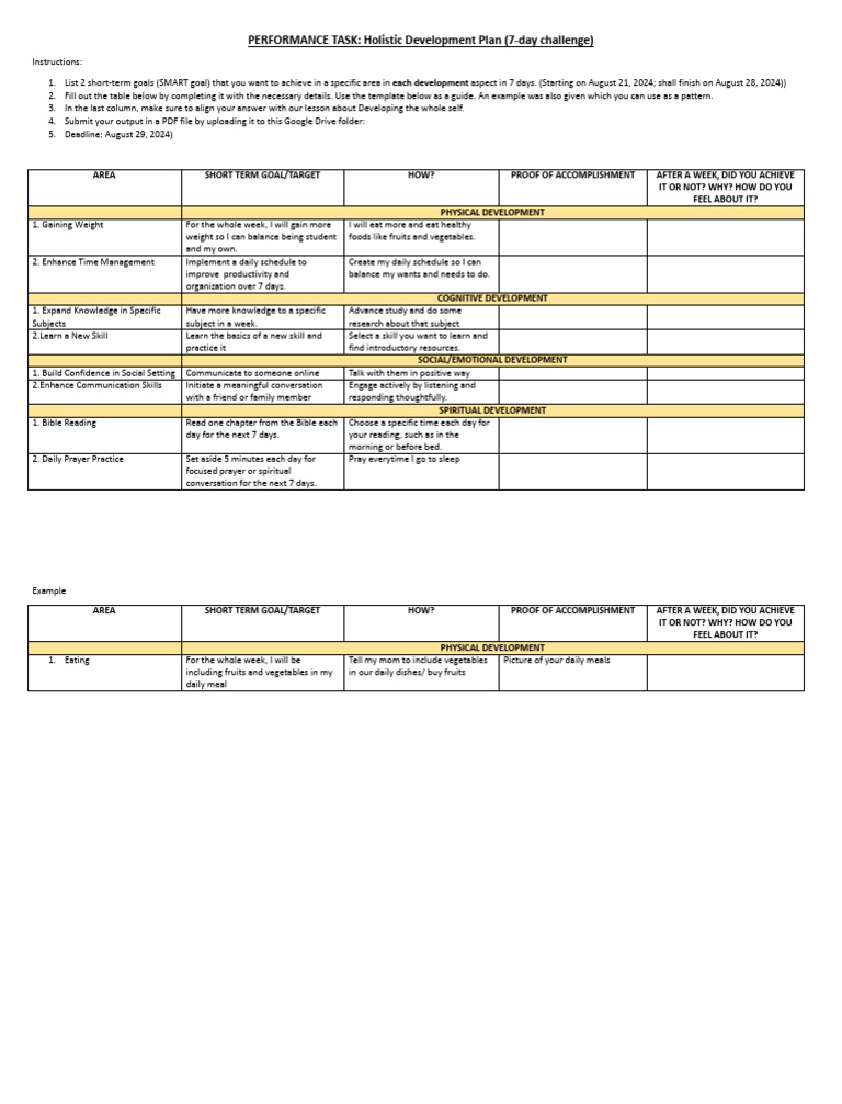 PerDev PT Hollistic Development Plan | PDF | Goal | Prayer