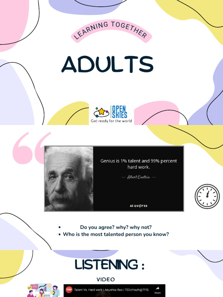Adults Learning Together: Skills & Talents | PDF