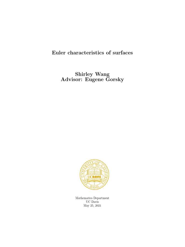 Euler Characteristics of Surfaces Explained | PDF | Vertex (Graph ...