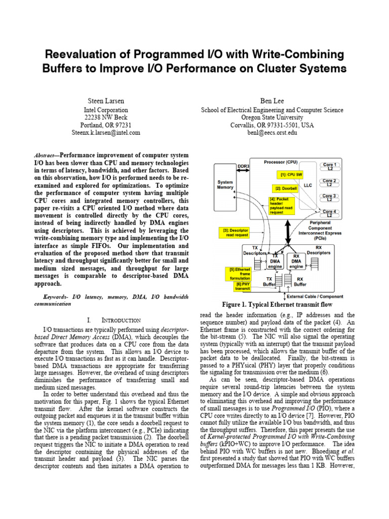 Optimizing I/O Performance with Write-Combining | PDF | Network ...