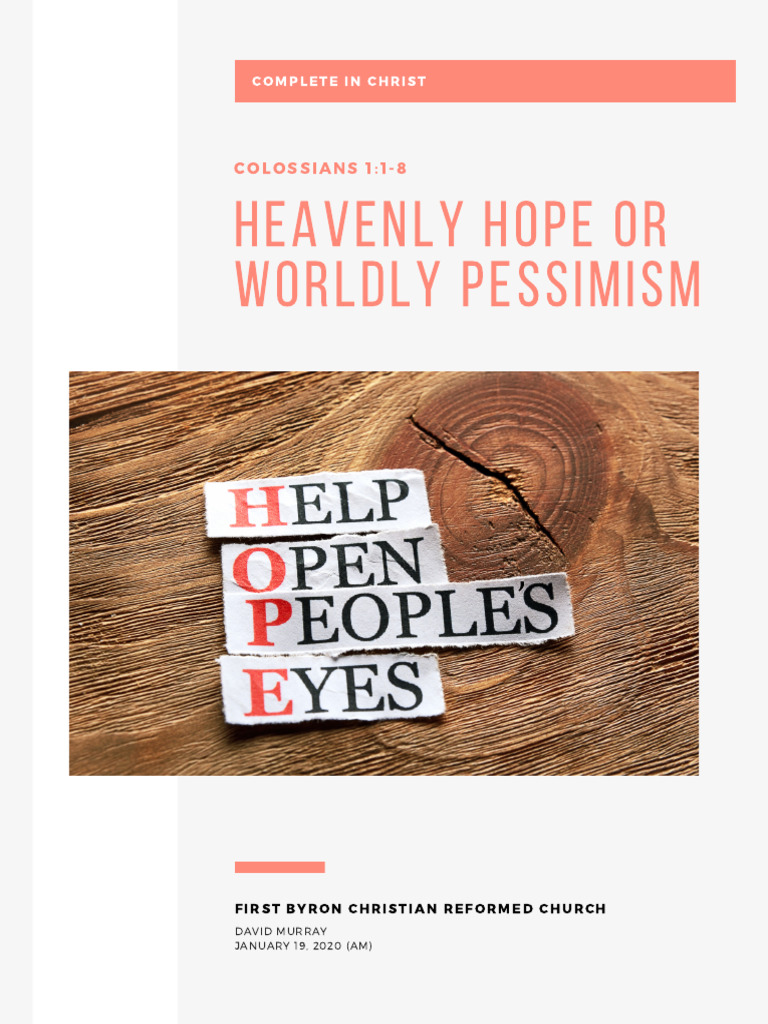 From Pessimism to Heavenly Hope | PDF | Paul The Apostle | Epistle To ...