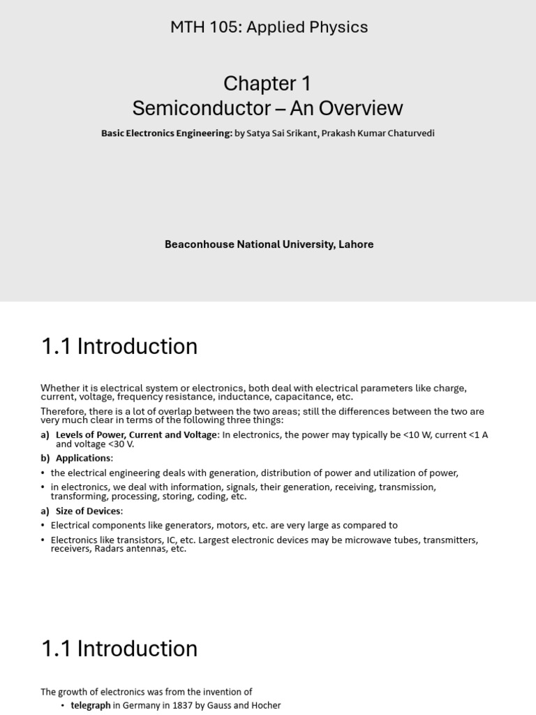 Lecture 3 Semiconductor An Overview Complete | PDF | Doping (Semiconductor) | Semiconductors