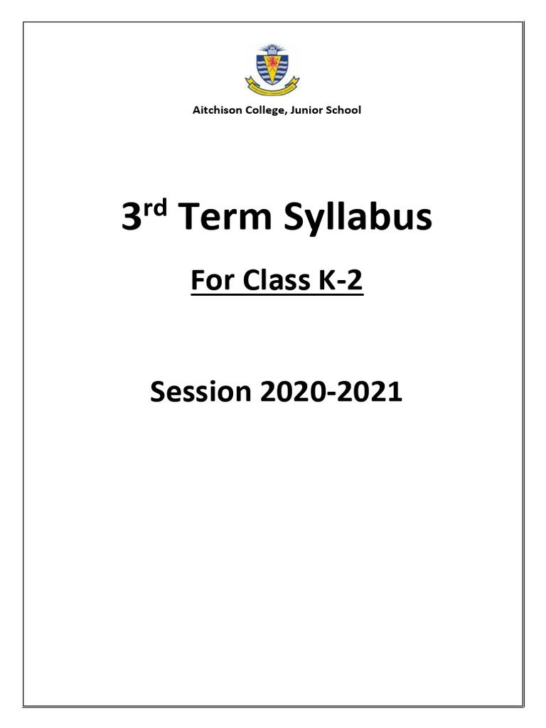 K2 Term 3 Syllabus 2020-21 | PDF | Linguistics