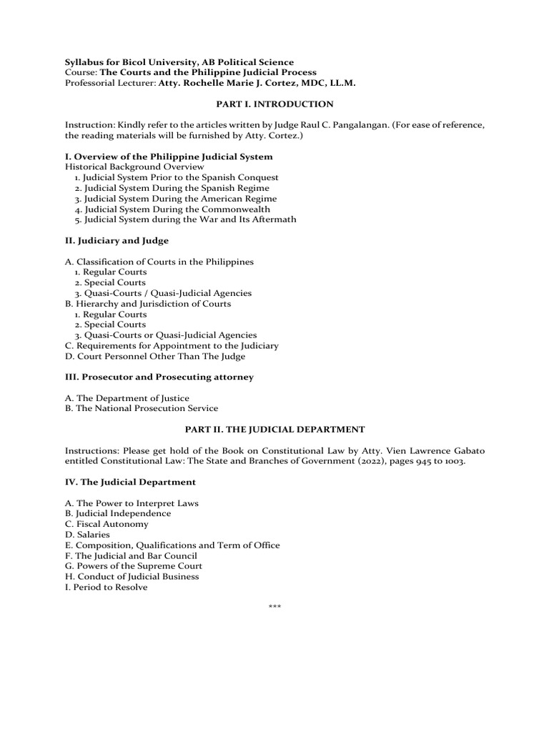 The Courts and The Philippine Judicial Process | PDF