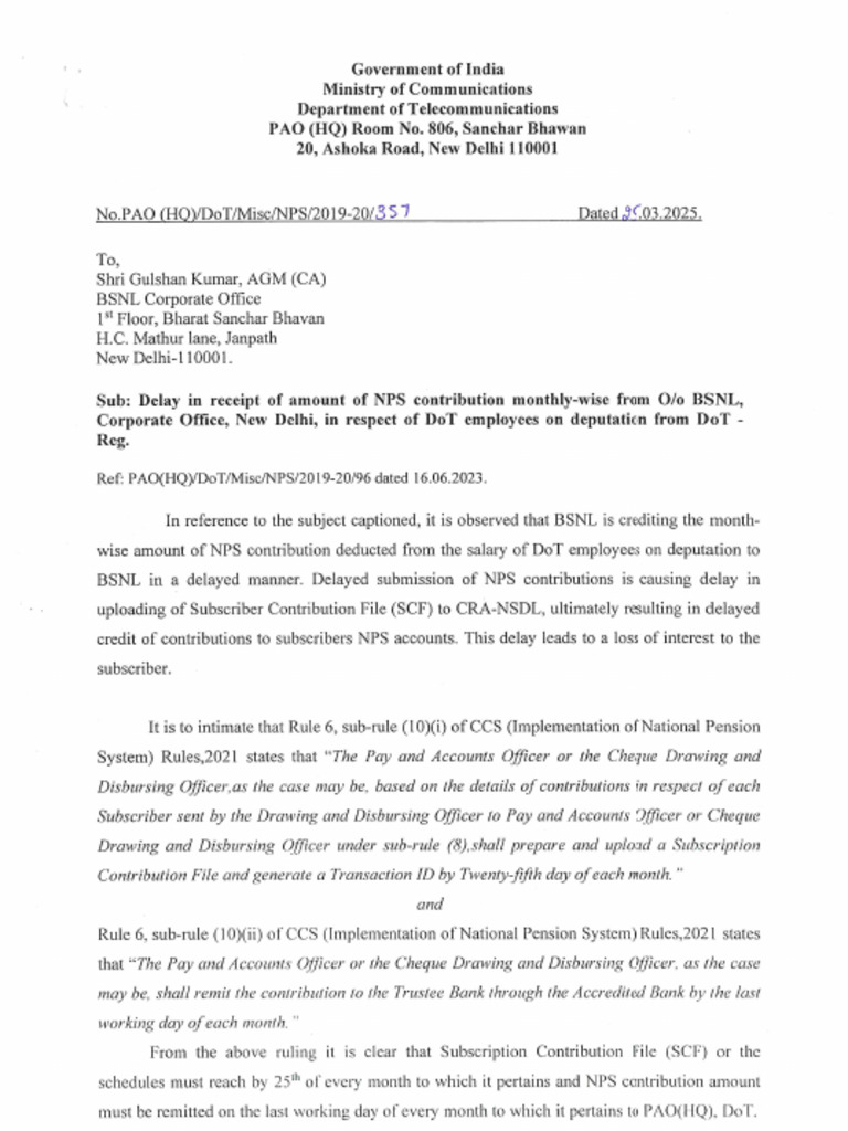 BSNL Letter | PDF